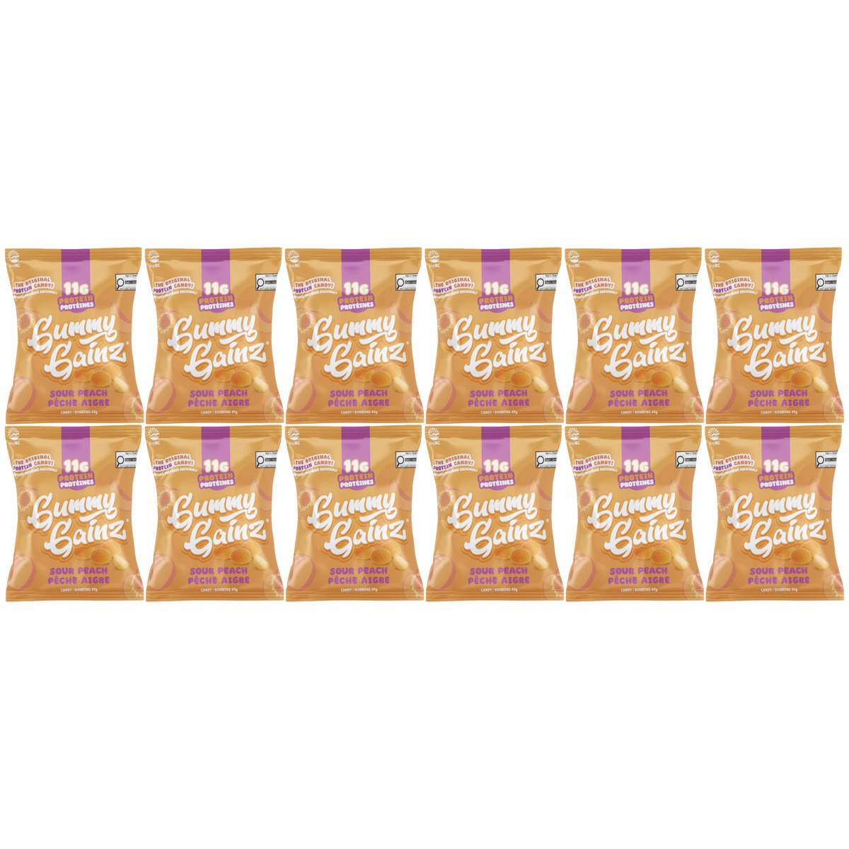 Gummy Gainz Protein Candy Fuzzy Peach (Box of 12) | Fuel Supplements ...