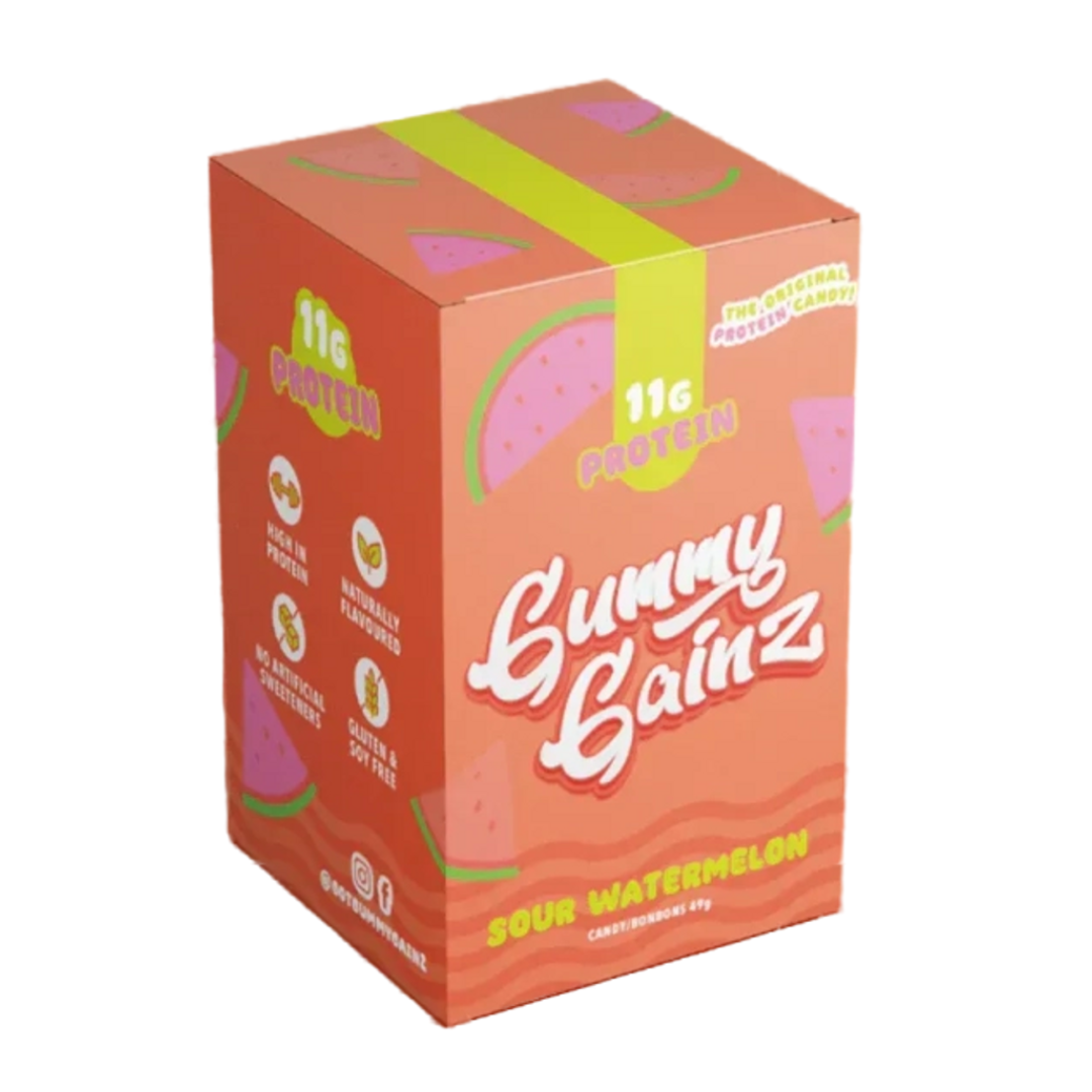 Gummy Gainz Protein Candy Sour Watermelon (Box of 6) – fuelsupplements.com