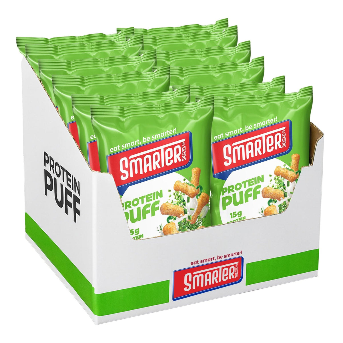 Smarter Snacks Protein Puff Box of 12 (Sour Cream & Onions) | Fuel ...